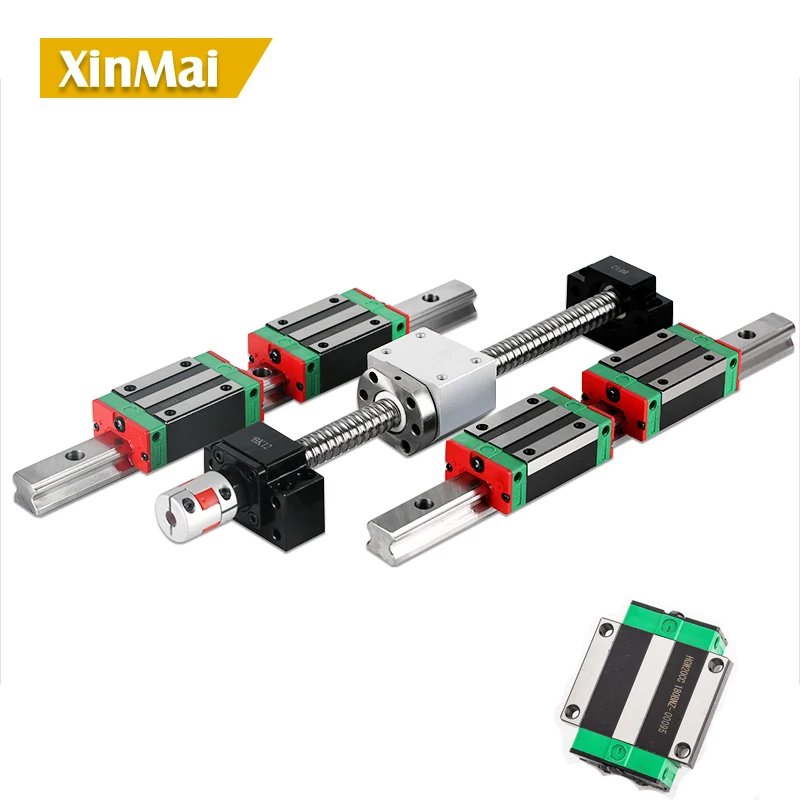 2 linear guide rails 15mm HGR15 hgh15ca hgw15ca +1 sfu1605 ball screw ...