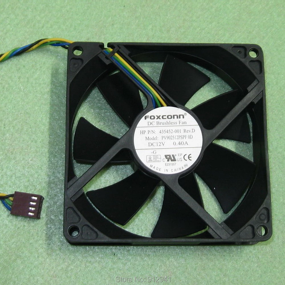 B130 Foxconn PV902512PSPF 9225 92mm x 92mm x 25mm DC Brushless PWM Cooler Cooling Fan 12V 0.40A ...