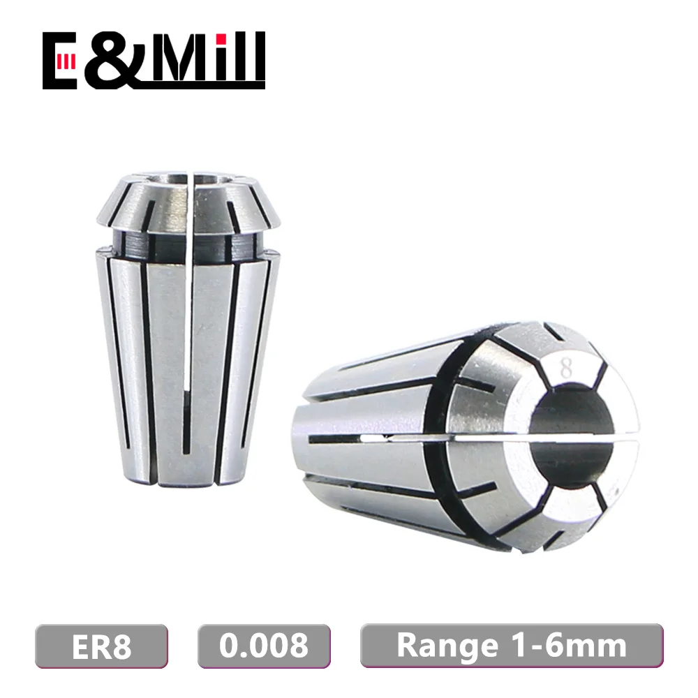 1PCS ER8 1~5mm 5.5mm 6mm Precision 0.008 ER Collet Chuck For CNC ...