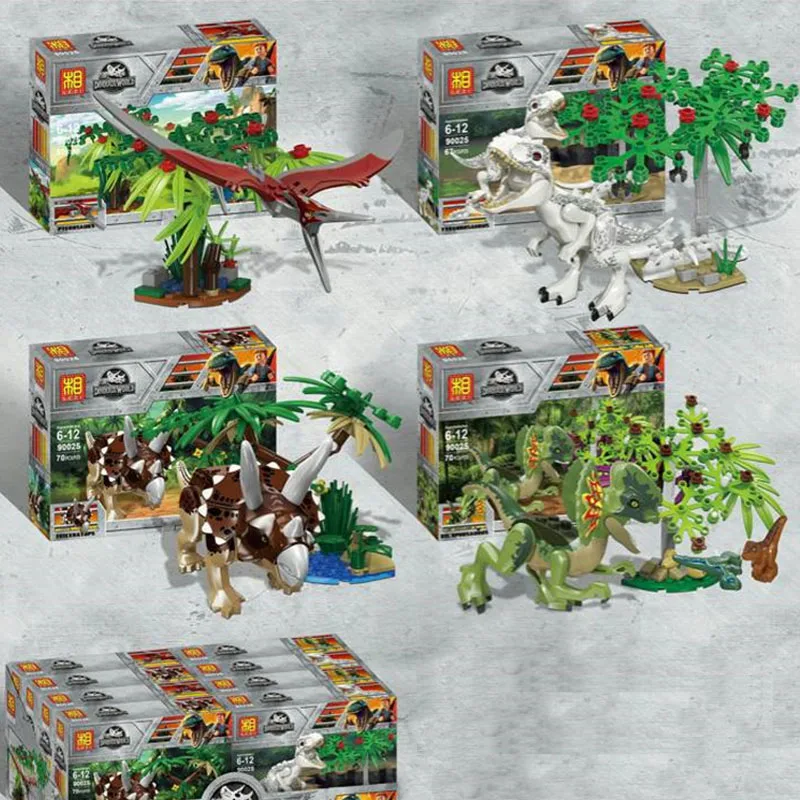 Jurassic Blocks World Forest Dilophosaurus Triceratops Tyrannosaurus ...