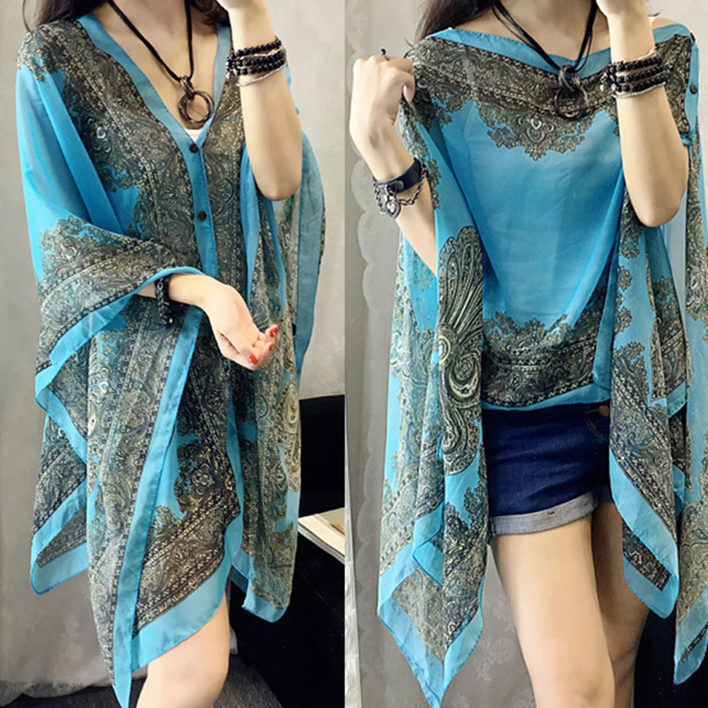 Mixed-Color-Scarf-Shawl-Poncho-Sunscreen-Scarf-Women-Sun-Protection ...