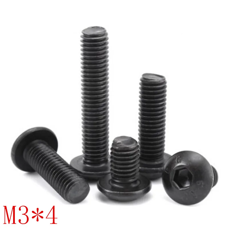 50pcs Grade10.9 m3x4 M3*4 iso7380 allen head screw hex socket button ...