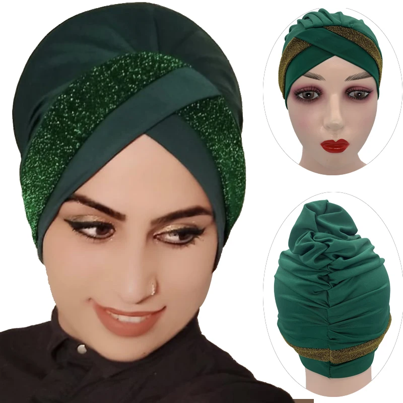 Glitter-Forehead-Cross-Muslim-Women-Underscarf-Bonnet-Stretchy-Inner ...