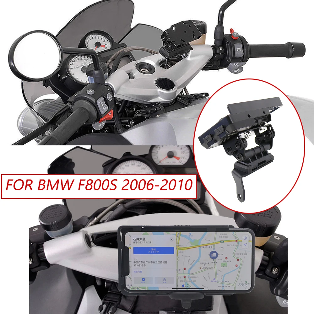 Negro teléfono móvil GPS soporte para BMW F800S F 800 S 2006 2010 ...