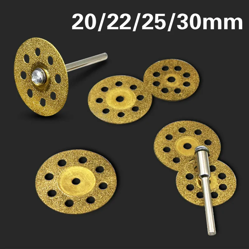 10PC Gold Diamond cutting disc 20mm 22mm 25mm 30mm With Mandrel for ...
