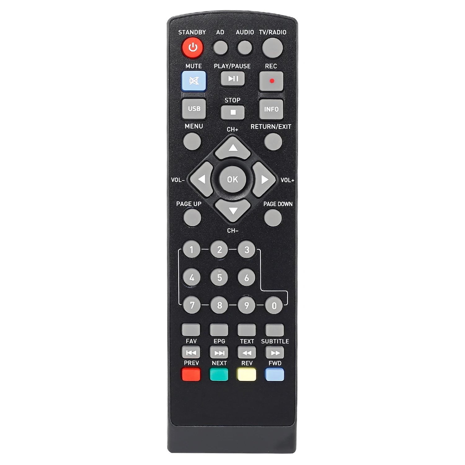 New Remote Control For Aj Tv Set Top Box Dvb-90 Dvb90+ Dvb-92 Dvb-93 ...