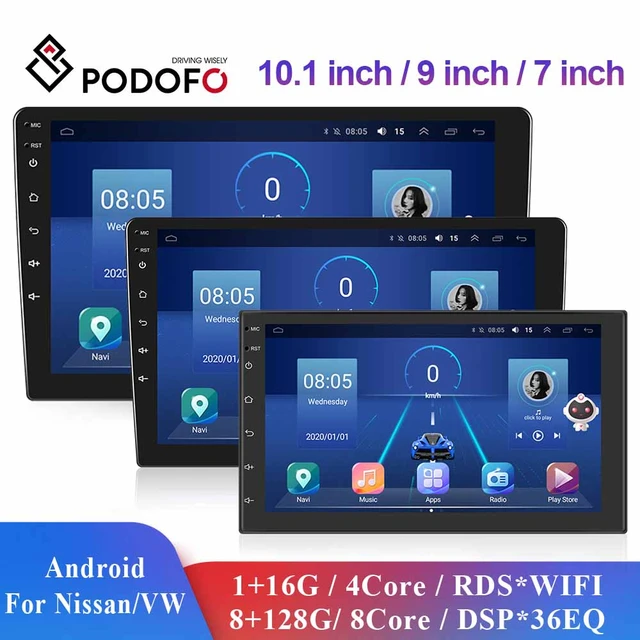 Podofo 8G 128G Inch 2Din Android Car Radio Multimedia Video Player Auto Stereo For VW Nissan ...