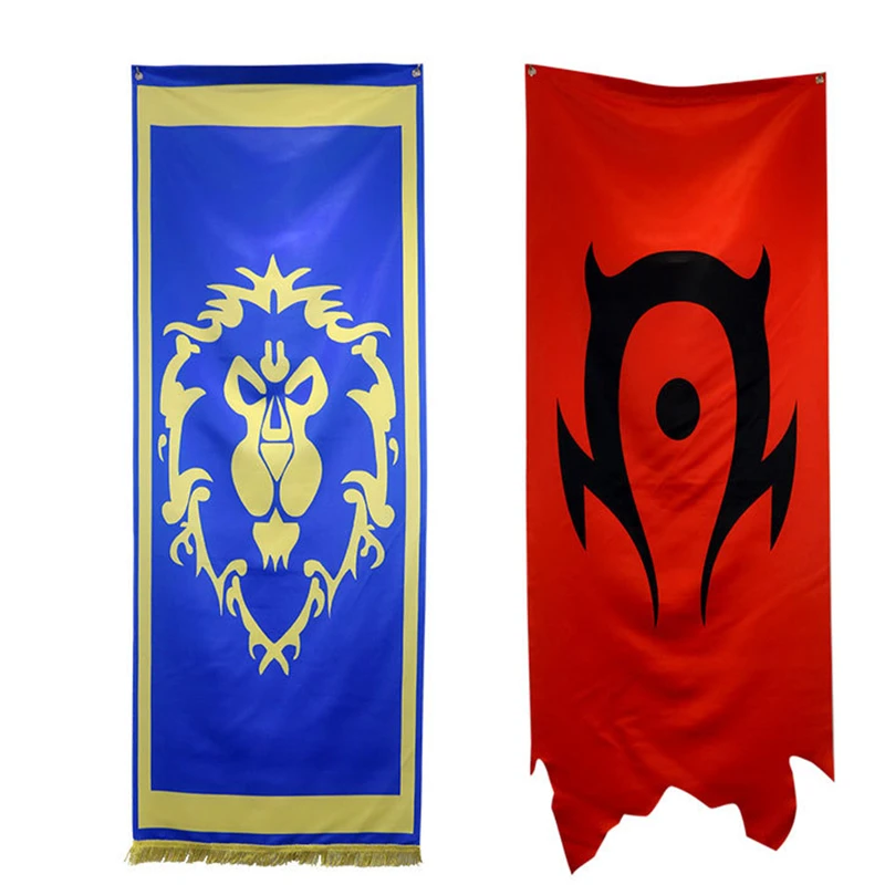 190cm WOW World Of War Riot Alliance Horde Flag Game Badge Banner ...