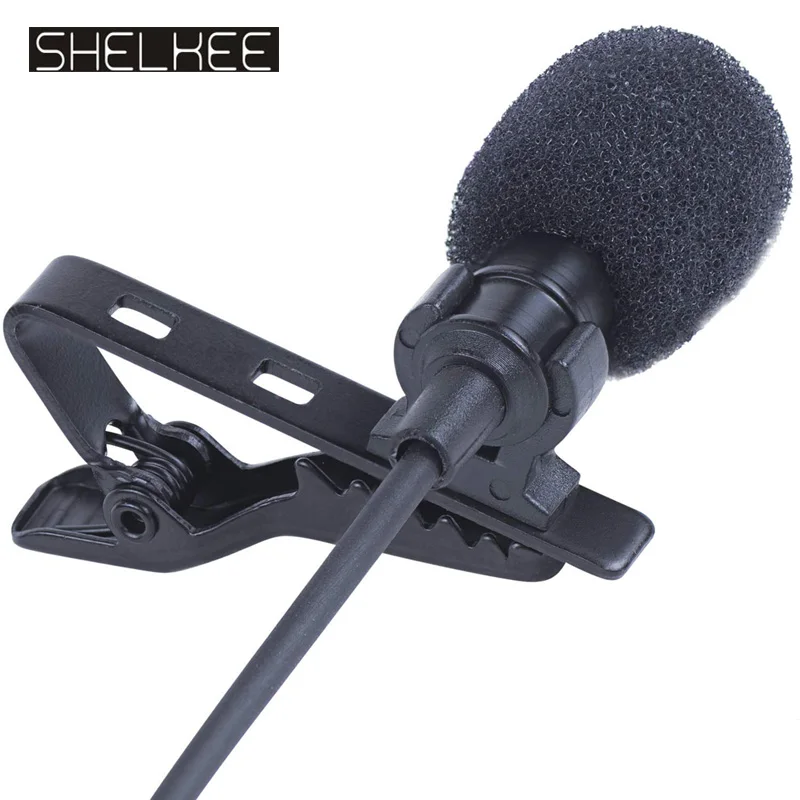 SHELKEE Omnidirectional Mini Audio Mic Microphone 3.5mm Jack Lavalier ...
