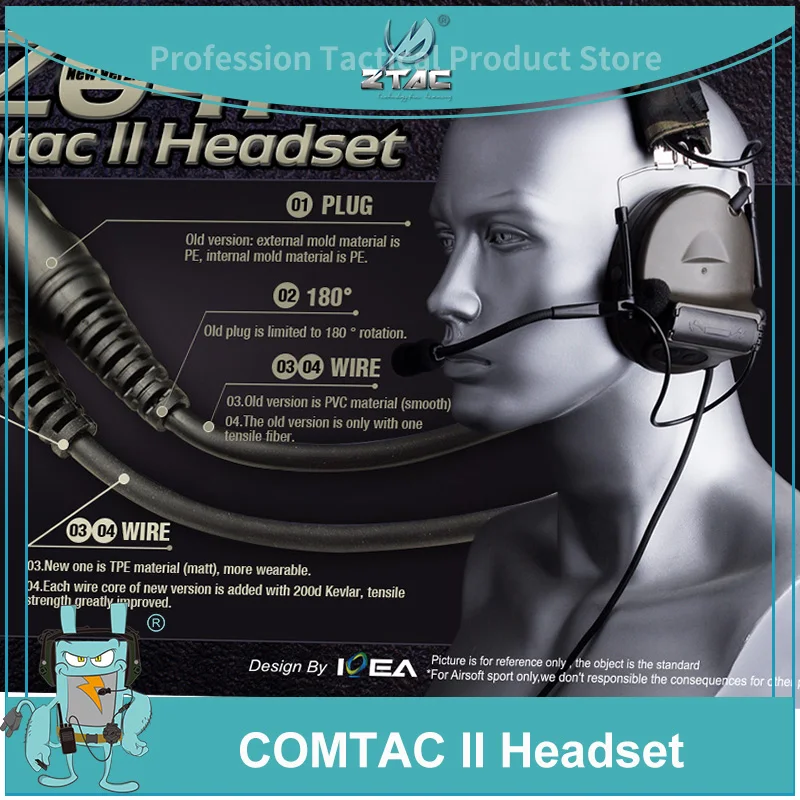 Ztac Tactical Comtac II Headset Aviation Active Anti Noise Headphones ...