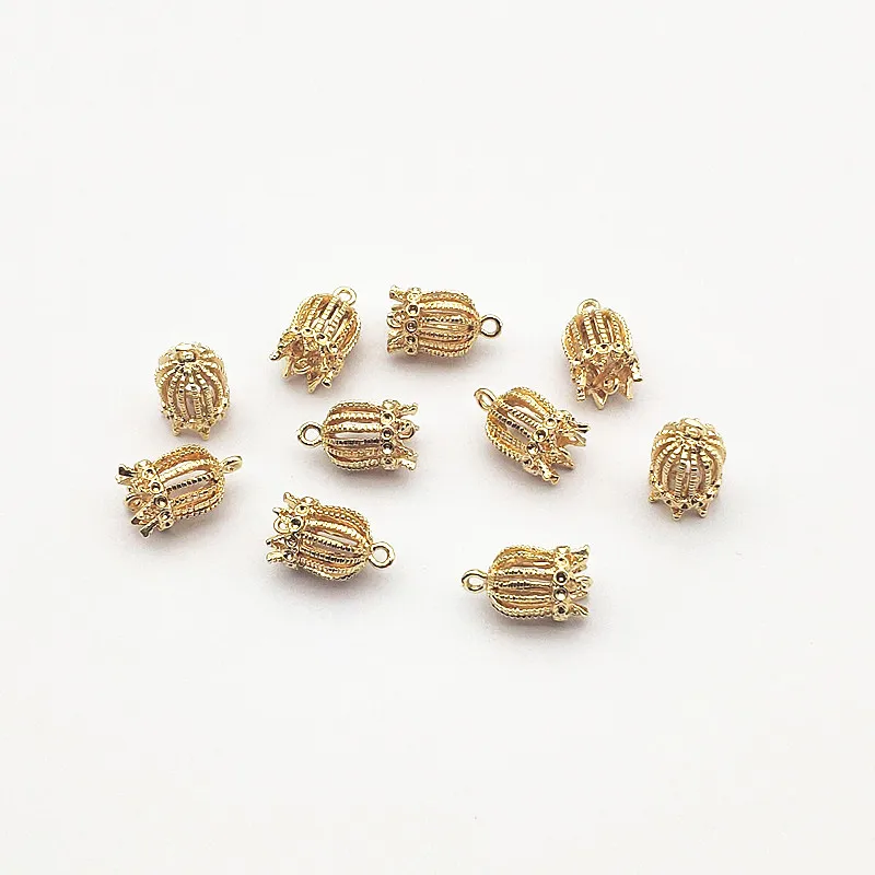 New-arrival-15x9mm-30Pcs-Plating-Real-gold-tulip-Connector-for-Earring ...