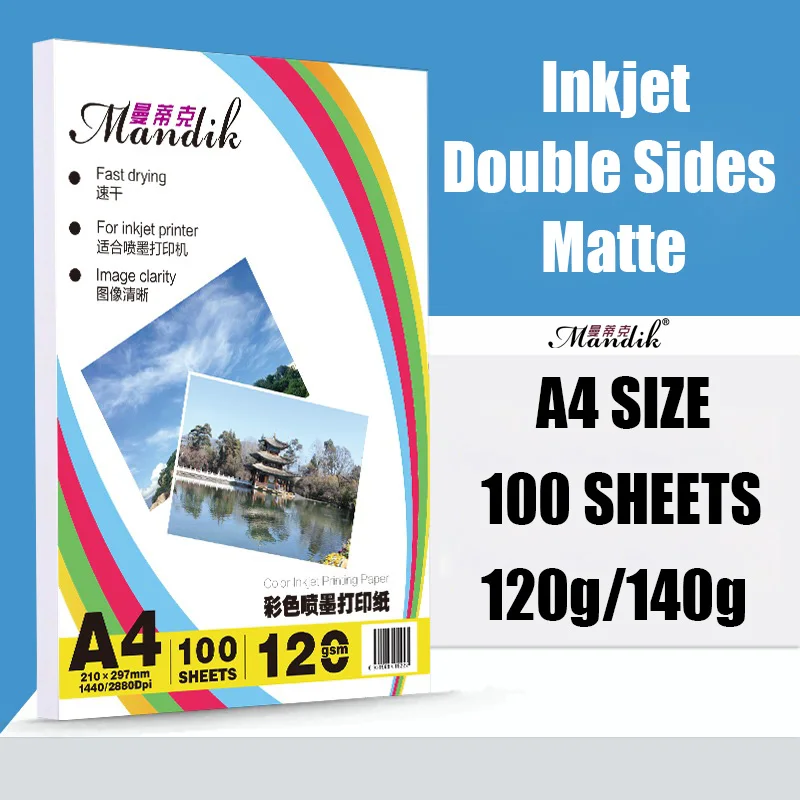 120g-140g-A3-A4-100-sheets-per-pack-double-side-matte-inkjet-printing ...