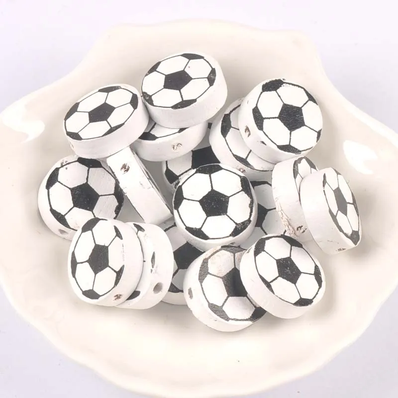 30pcs-Football-Oblate-circle-Wooden-Spacer-Beads-For-DIY-Jewelry-making ...