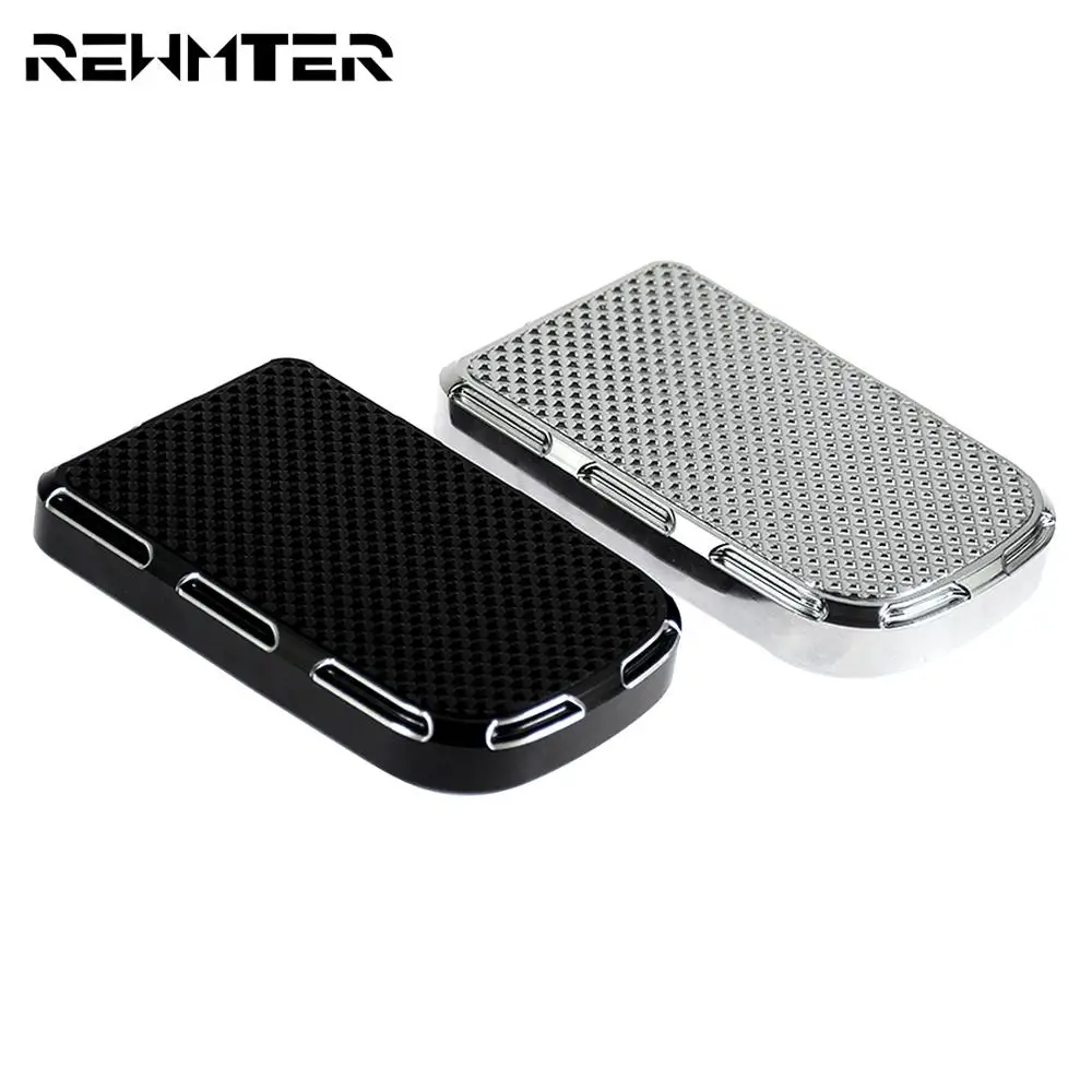 Motorcycle Brake Pedal Pad Cover Black Chrome Aluminum For Harley ...