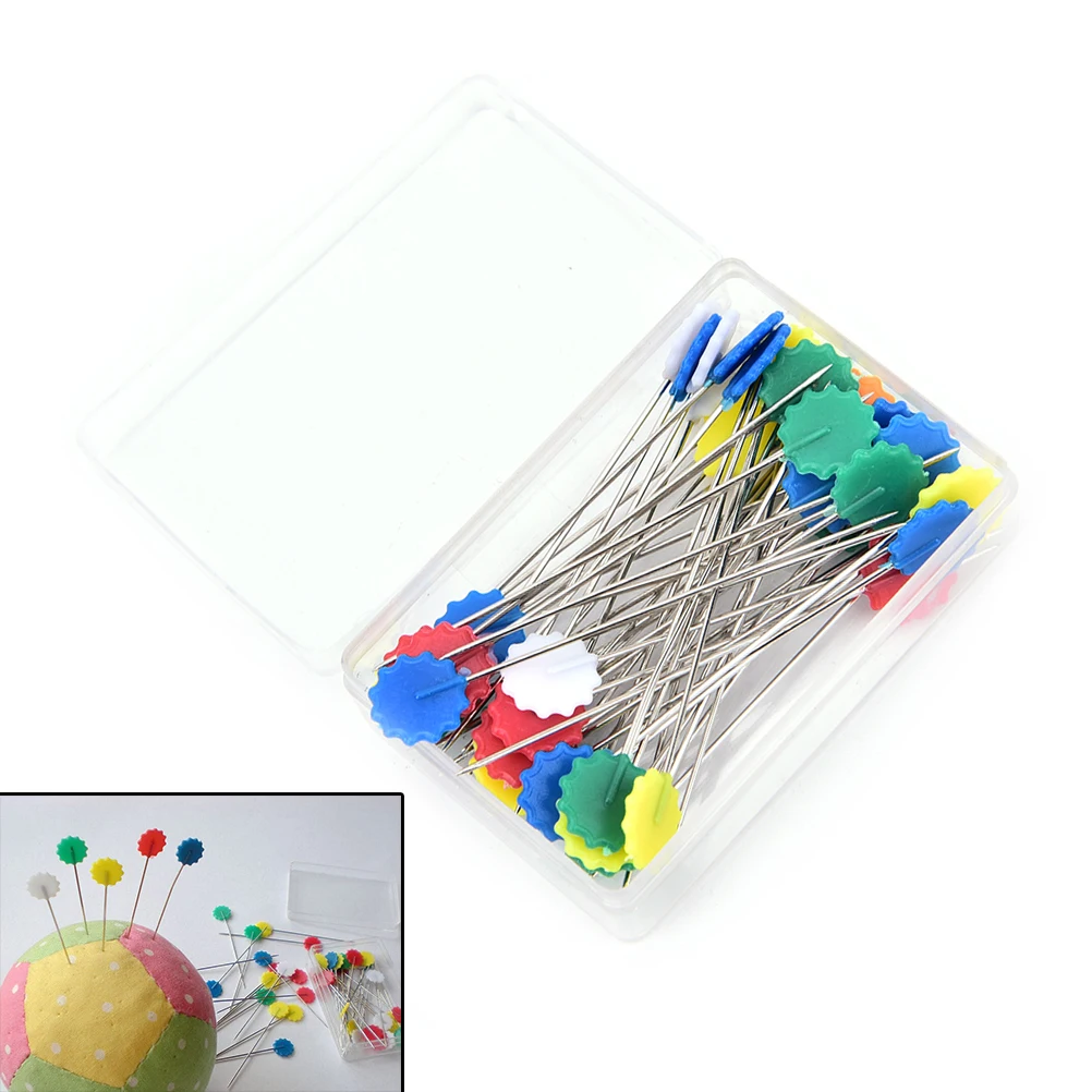 Patchwork Needle Craft Flower Button Head Pins Embroidery Pins For DIY ...