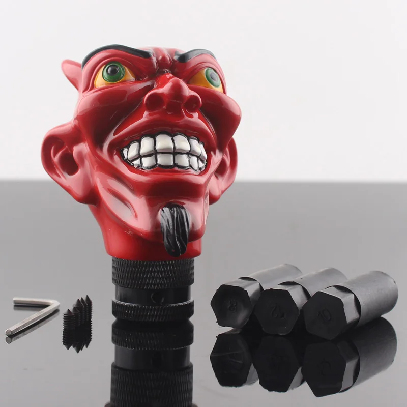 Universal Horn Demon Red Skull Car Manual Stick Gear Shift Knob Shifter ...