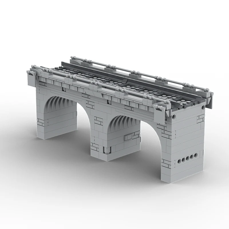 MOC Viaduct Model Set Railway Bridge Bricks Compatible City Train Track ...
