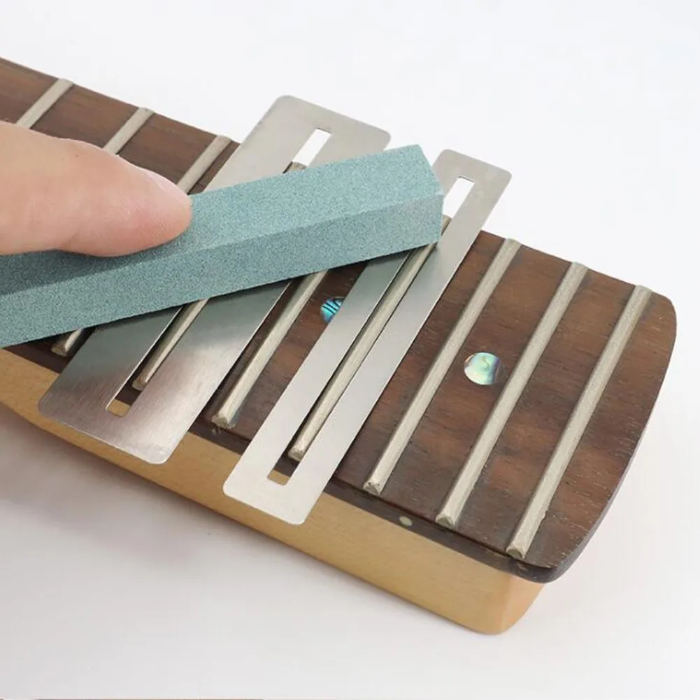 Luthier 구부릴 수 있는 스테인레스 스틸 기타 베이스 핑거 보드 프로텍터 프렛 와이어 샌딩 스톤 프로텍터 2 개기타