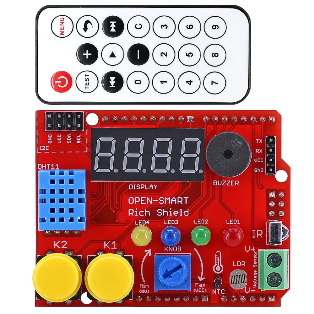 Rich-Shield-IR-Remote-with-Infrared-Receiver-4-Digit-LED-Buzzer-Button ...