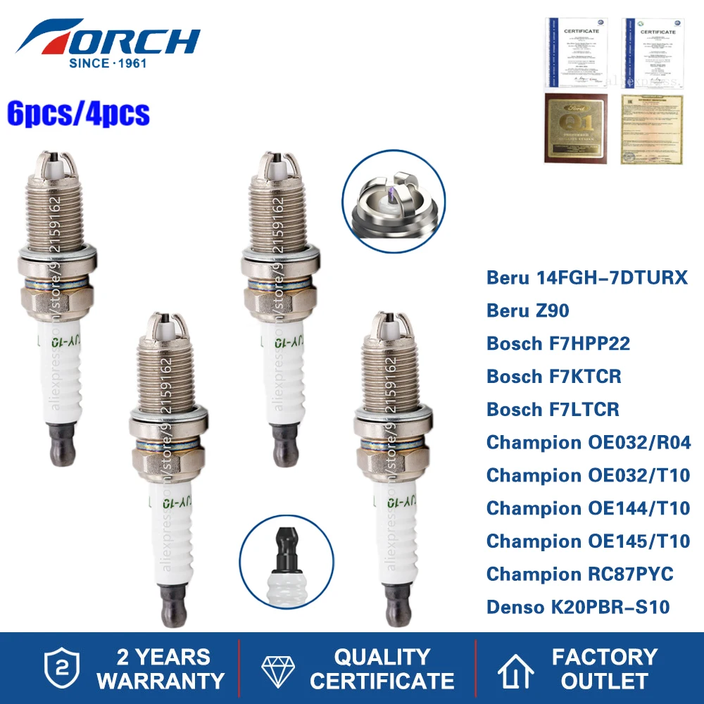 TORCH-Spark-Plug-K6RTJY-10-Replace-for-Denso-K20PBR-S10-CHAMPION ...
