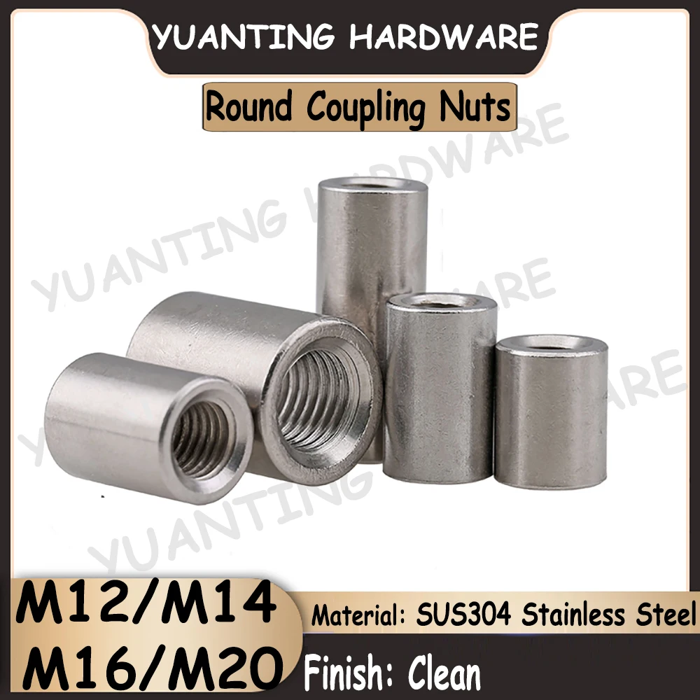 Stainless Steel Round Coupling Nuts | Joint Sleeve Nut | Nut Sleeve M14 | Nut Connector - 1 ...