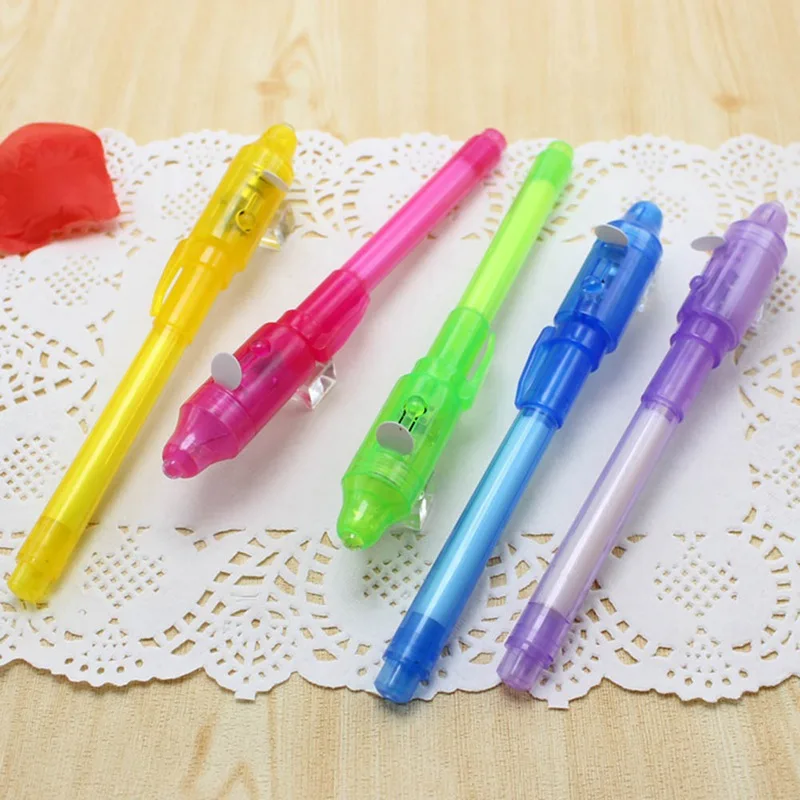 Luminous Light Pen Magic 2 In 1 Uv Black Light Drawing Invisible Ink ...