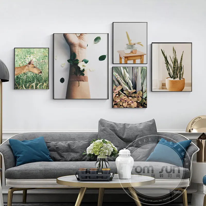Nodic-Wall-Art-Poster-Wall-Pictures-for-Living-Room-Bedroom-Green-Plant ...