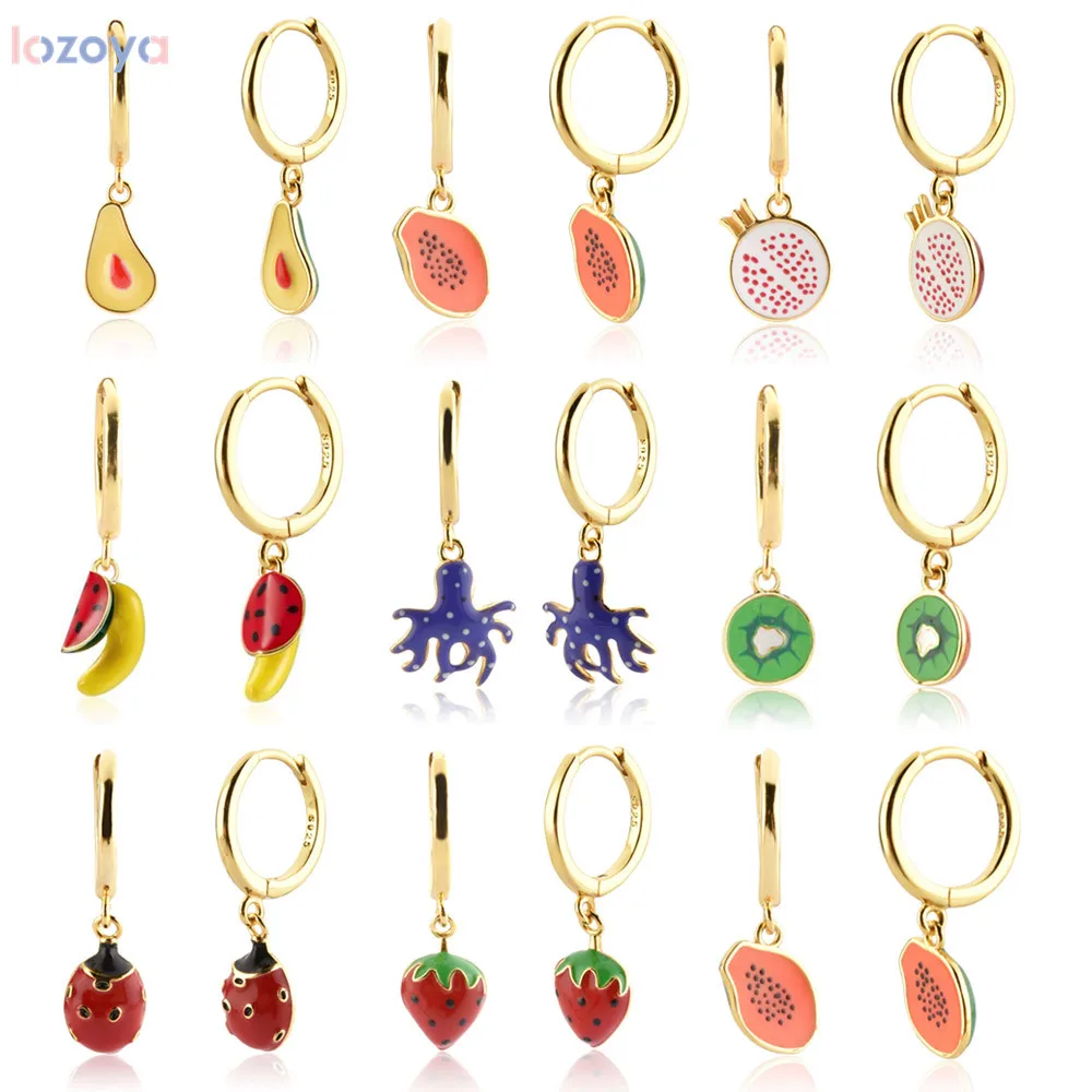 Lozoya-925-Sterling-Papaya-Circle-Silver-New-Aros-Papaya-Fruits-Dangle ...