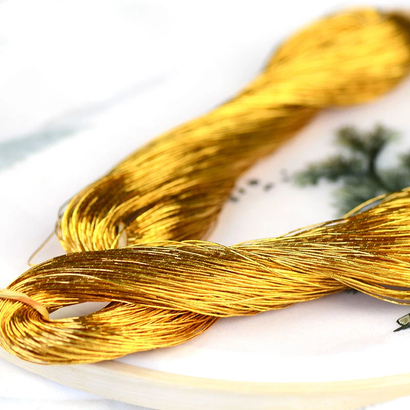 1pcs 70 Meters Wire Gold Embroidery Thread Bright Round Silk Handmade ...