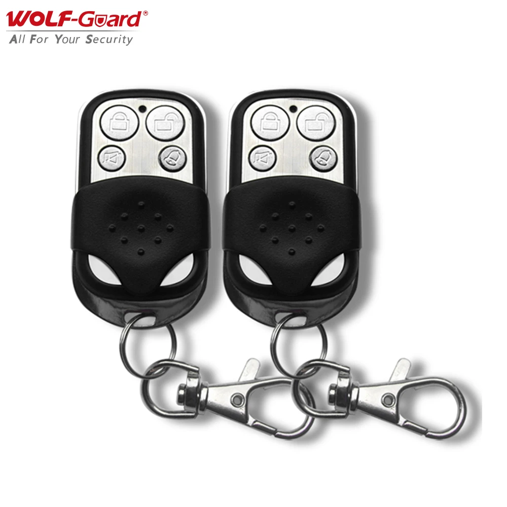 2Pcs Wolf Guard 433MHz Wireless Remote Controller Keyfobs 4 Keys ...
