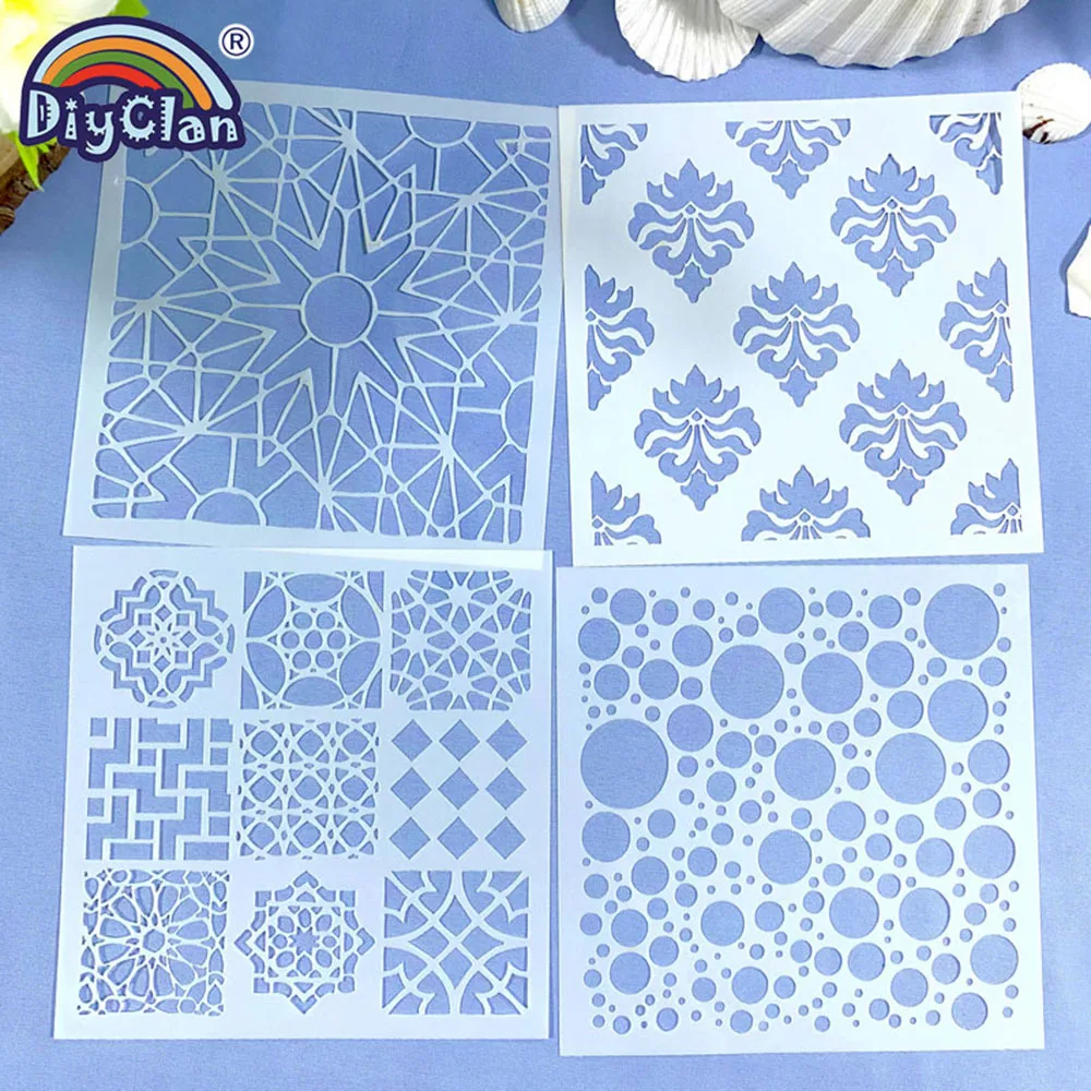 21Pcs-Square-Cake-Stencil-Plastic-Lace-Cake-Border-Stencils-Template ...