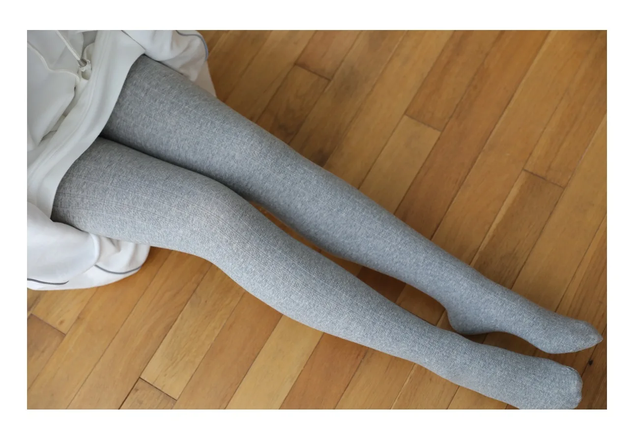 Collant,Collants torsadés tricotés pour femmes et filles, en coton rayé ...