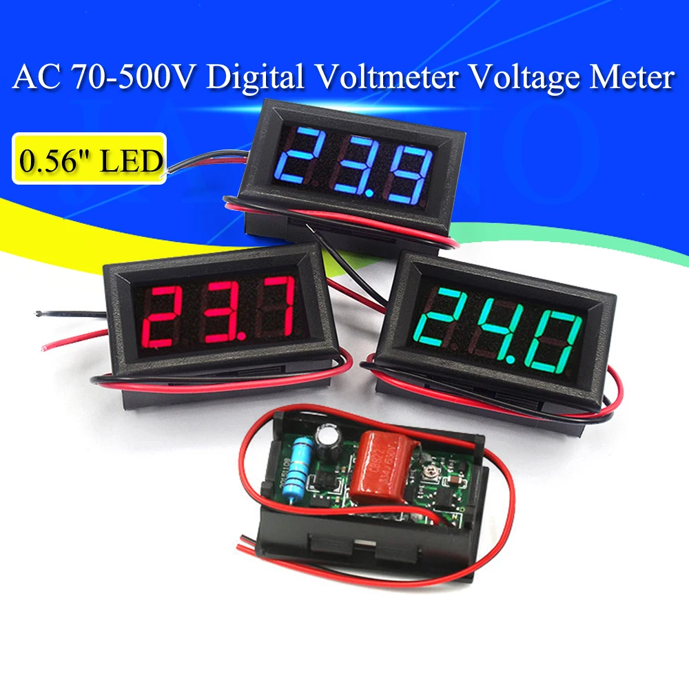 AC 70-500V 0.56" LED Digital Voltmeter Voltage Meter Volt Instrument ...