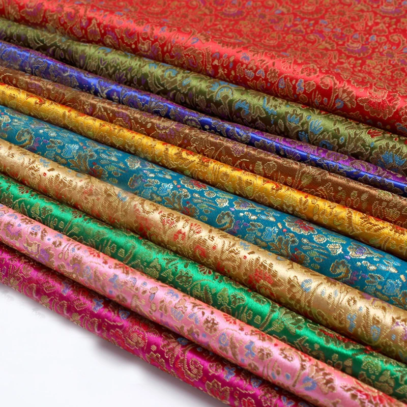 HLQON multi-color flower jacquard brocade fabric for patchwork felt ...