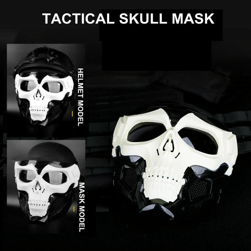 Airsoft-Full-Face-Mask-Skull-Skeleton-with-Goggles-Impact-Resistant ...