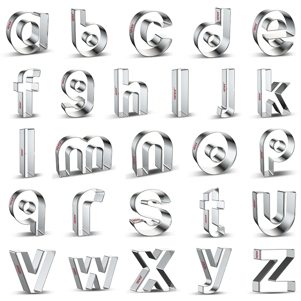 ZADE Lowercase Cookie Cutter for Kids Birthday Party Biscuit Fondant ...