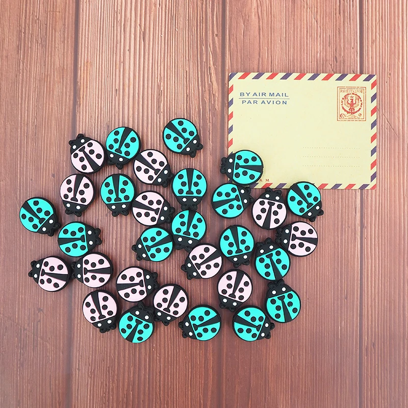 Chenkai-50PCS-BPA-Free-Silicone-Ladybug-Bead-Baby-Teething-Nacklace-Beads-For-Baby-Chewable ...