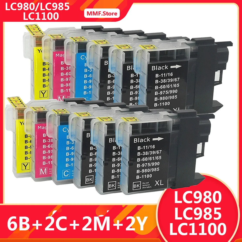 MMF-Compatible-For-Brother-LC985-LC980-LC1100-DCP-J140W-185C-145C-165C ...