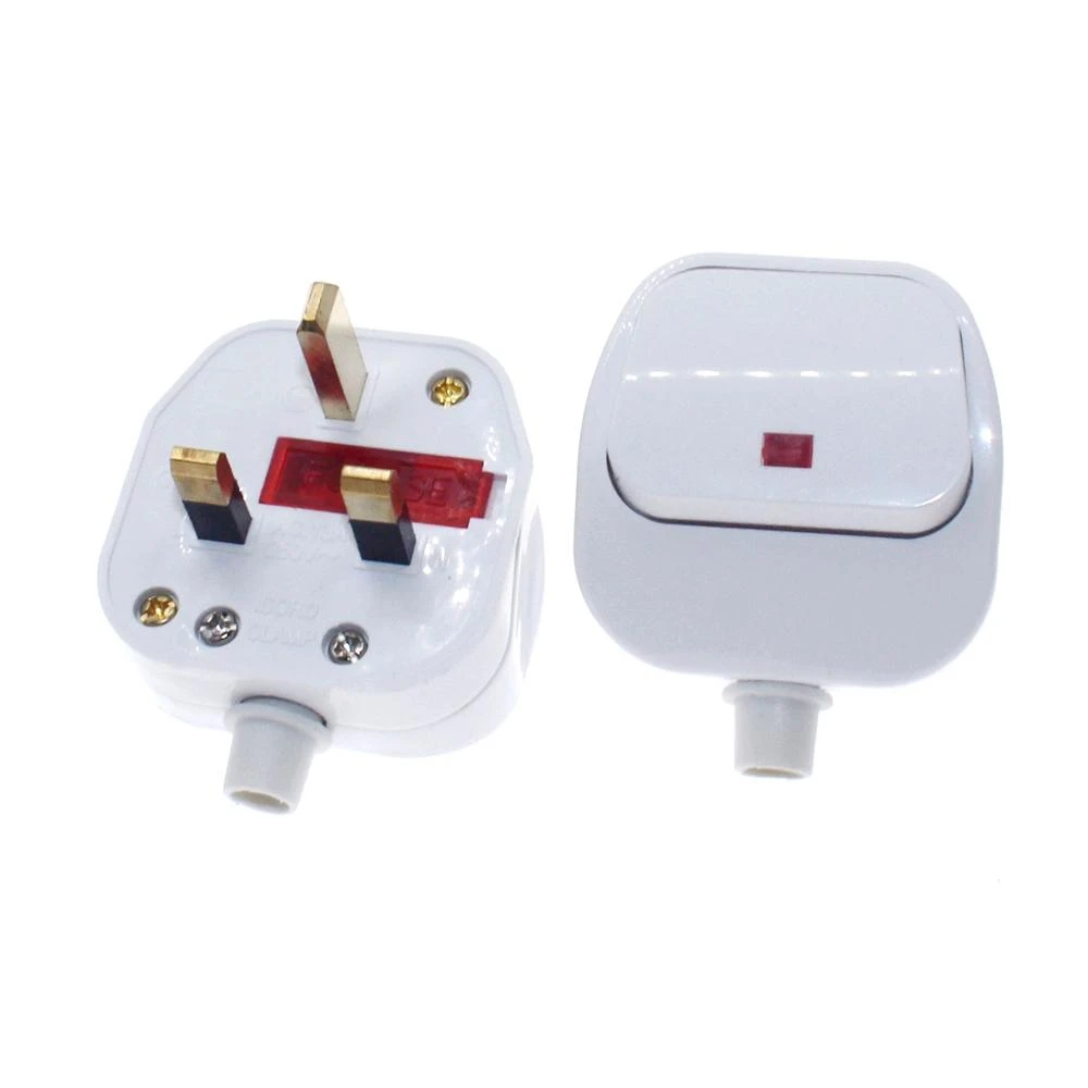 Uk 3 Pin Switch 250v 13a Ac Power Plug With Switch Male Electrical ...