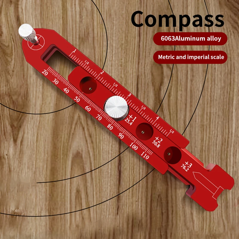Woodworking Drawing Compass Adjustable Measurement Tool Aluminum Alloy ...