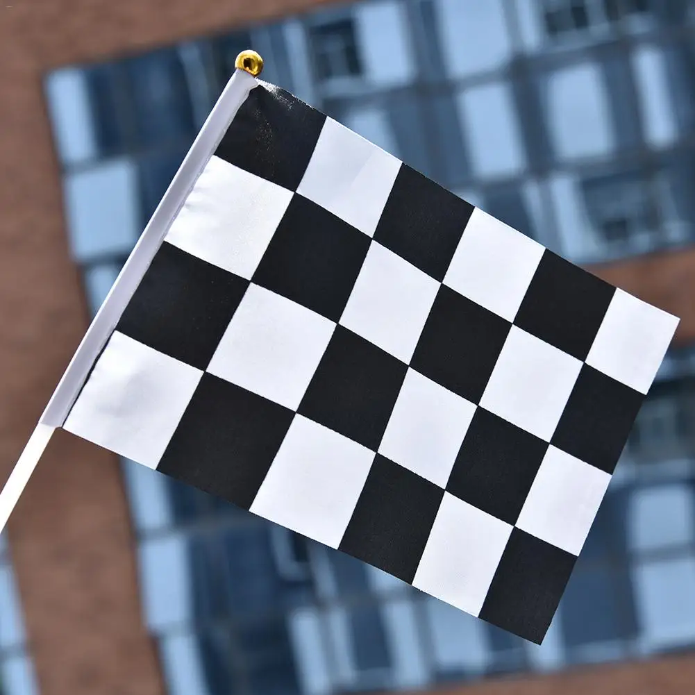 14*21CM Motorcycle Checkered Flag Racing Signal Flags Polyester Race ...