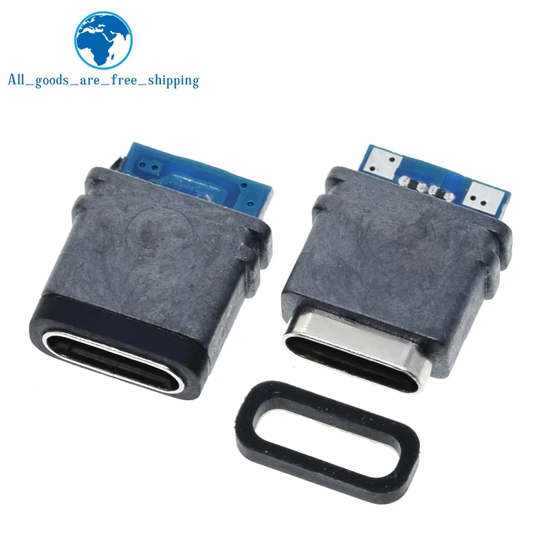 5PCS USB 3.1 Waterproof Type C Connector 2PIN / 4PIN 5A Female Socket ...