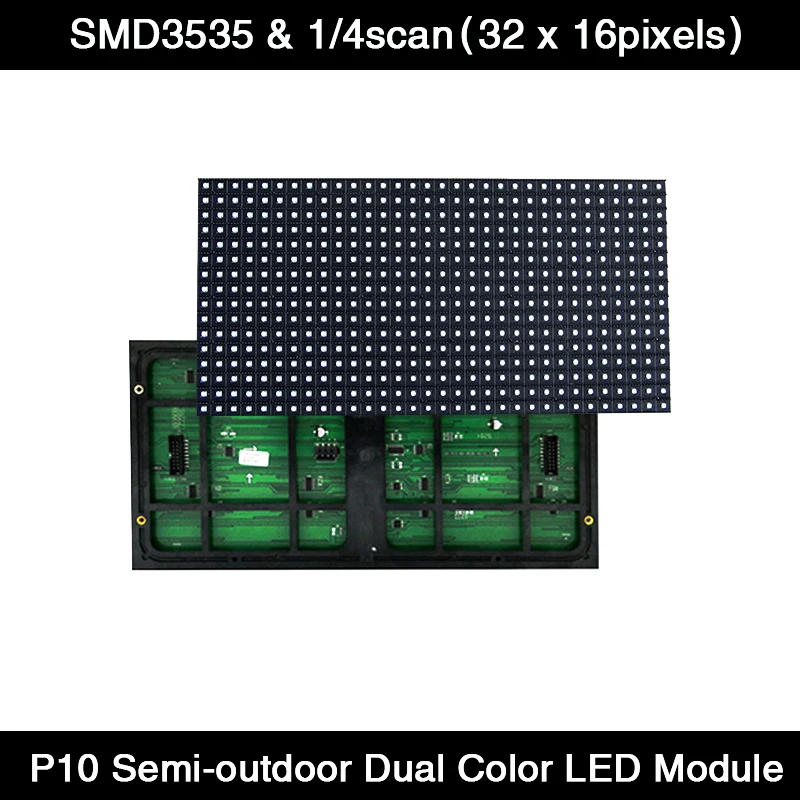 Semi-outdoor P10 LED Display Module SMD3535 Dual Color 320*160mm 32*16 ...