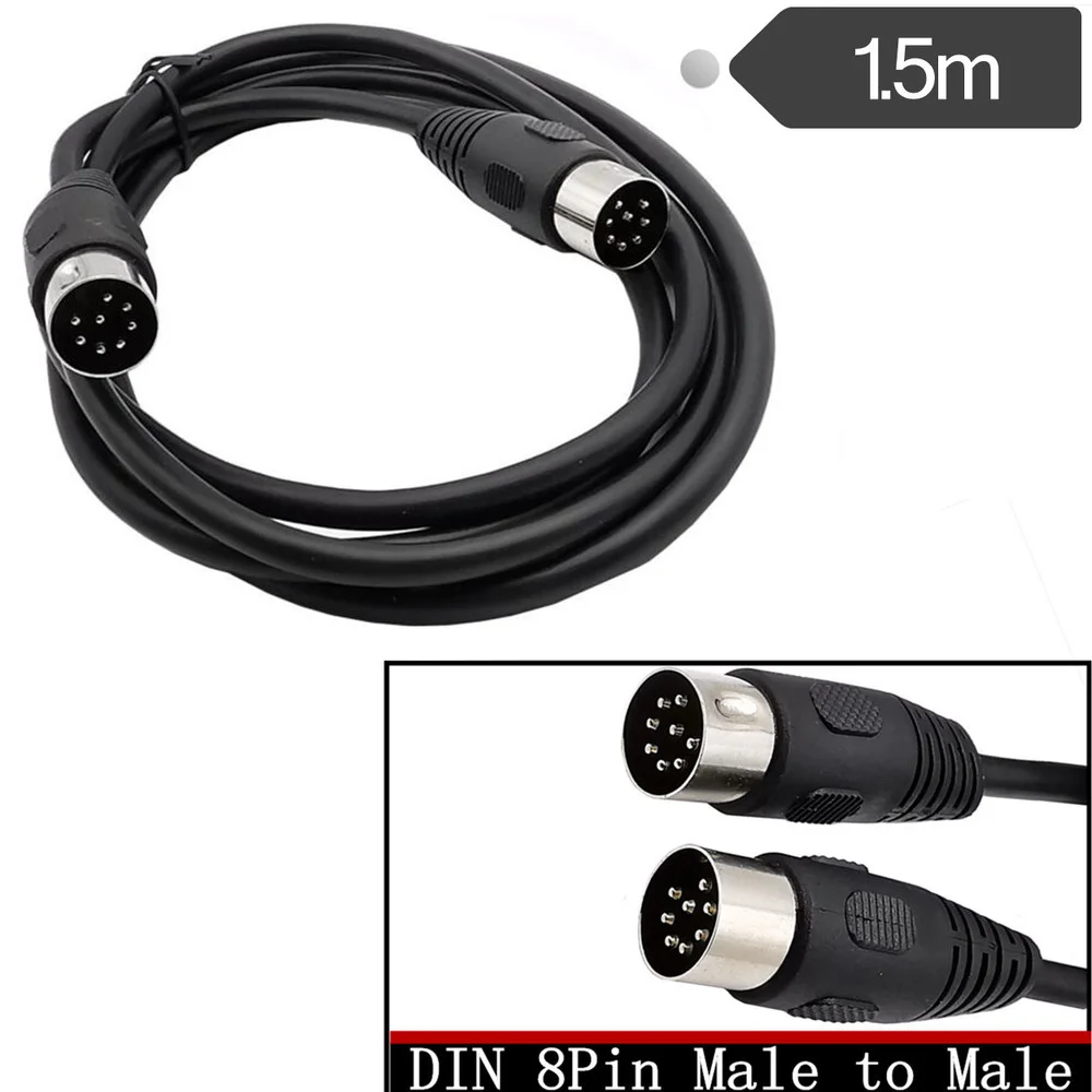 Cabo midi de 8 pinos, din 8 (din grande), macho macho de 1.5m|Cabos de ...