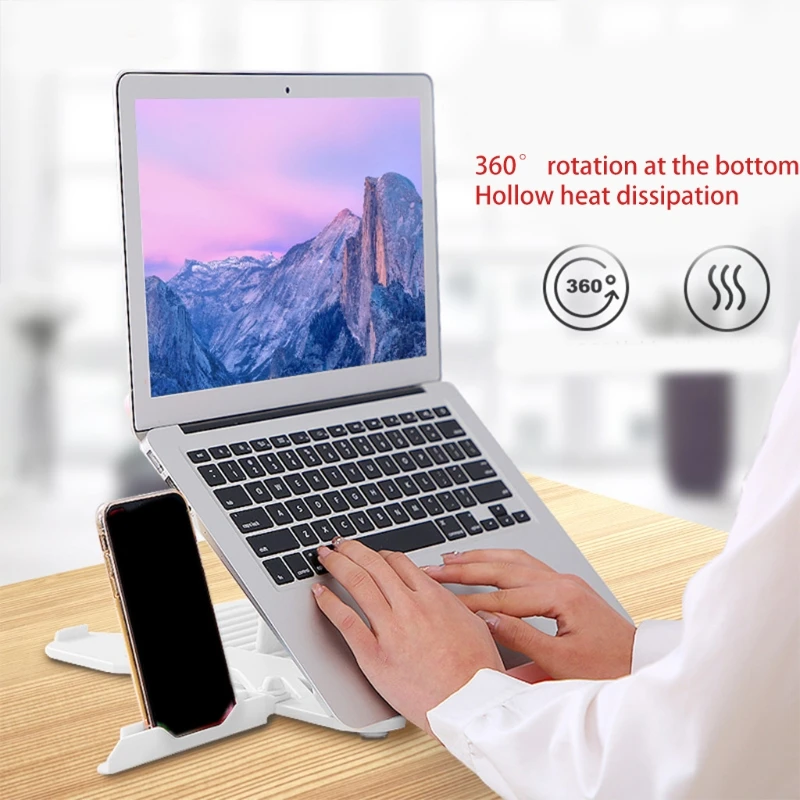 Rouge - Support pour ordinateur Portable avec support de téléphone ...