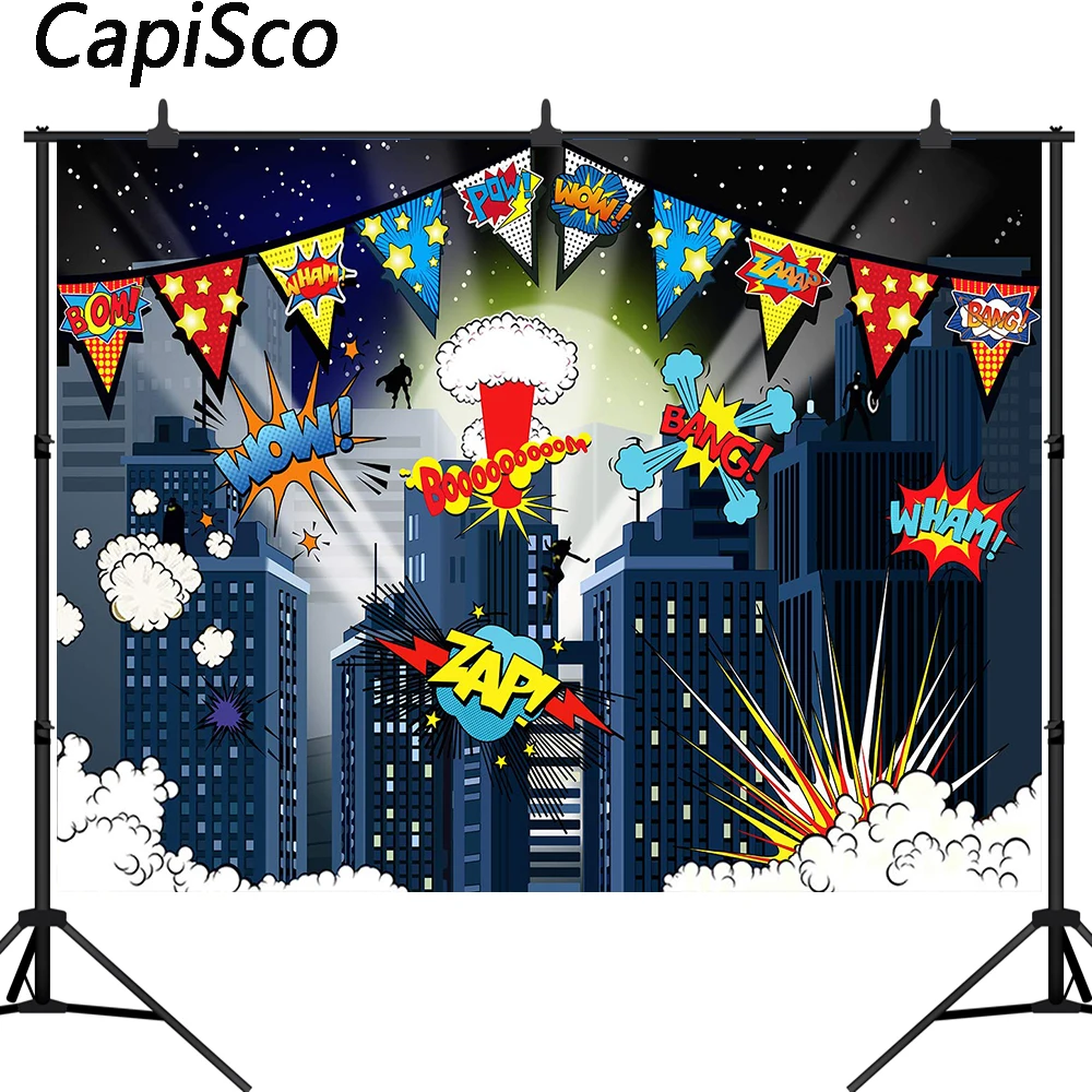 Capisco Superhero Cityscape Photography Backdrops Super Hero City ...