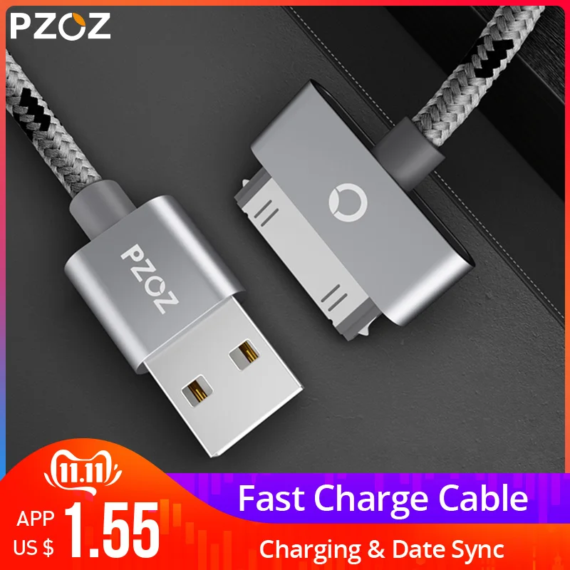 PZOZ USB Cable Charge Fast Charging for iphone 4 s 4s 3GS 3G iPad 1 2 3 ...
