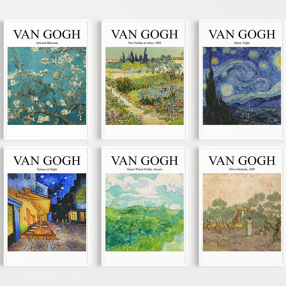Van Gogh Set Of 6 Prints, Gallery Wall Set, Exhibition Wall Art, Van ...