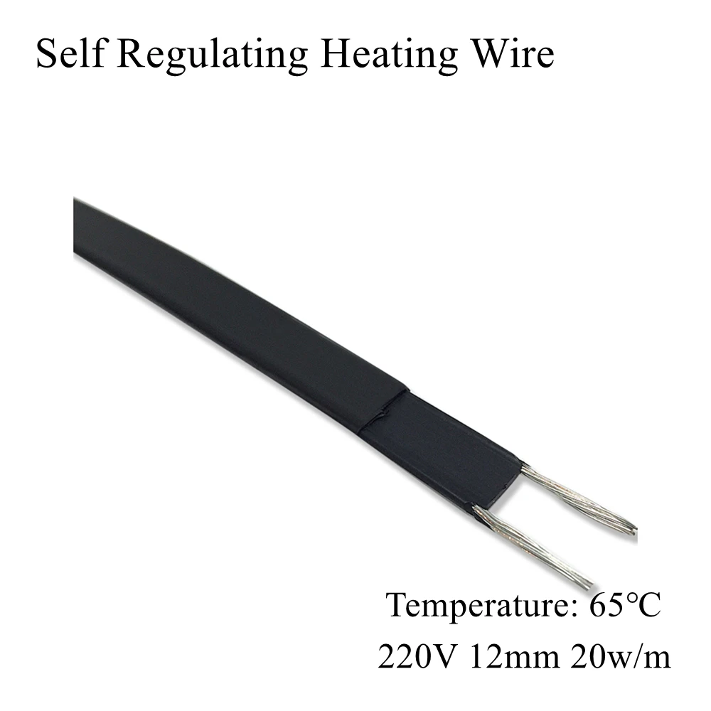 220V 12mm 20w/m Self Regulating Heating Wire Copper Heated Electric ...