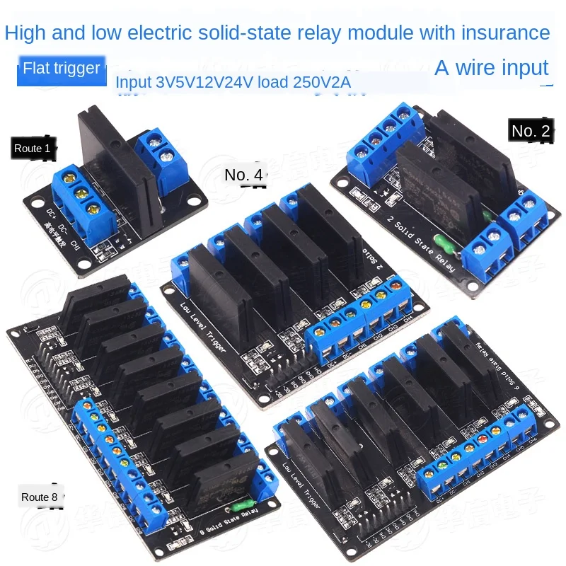 Generic 12v Solid State Relay 5v Module 1 2 4 6 8 Way 5v12v24v High And ...